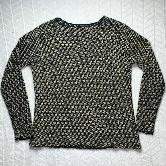 Zara | Sweaters | Zara Knit Sweater Multi Colored Chunky Knit Cotton ...